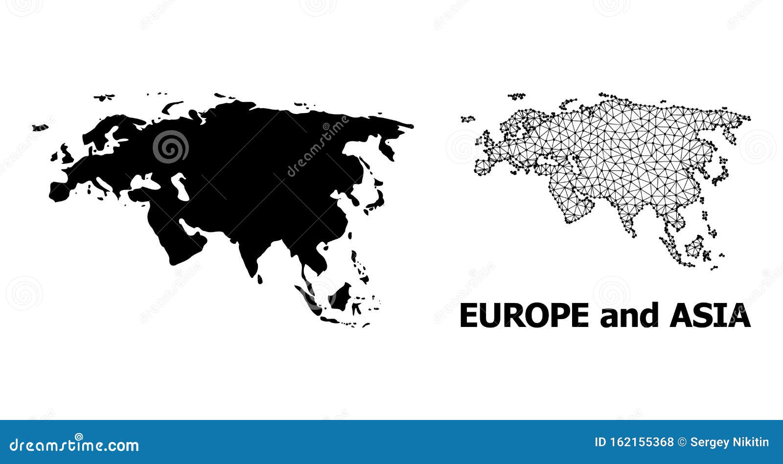 Solid and Network Map of Europe and Asia Stock Vector - Illustration of ...