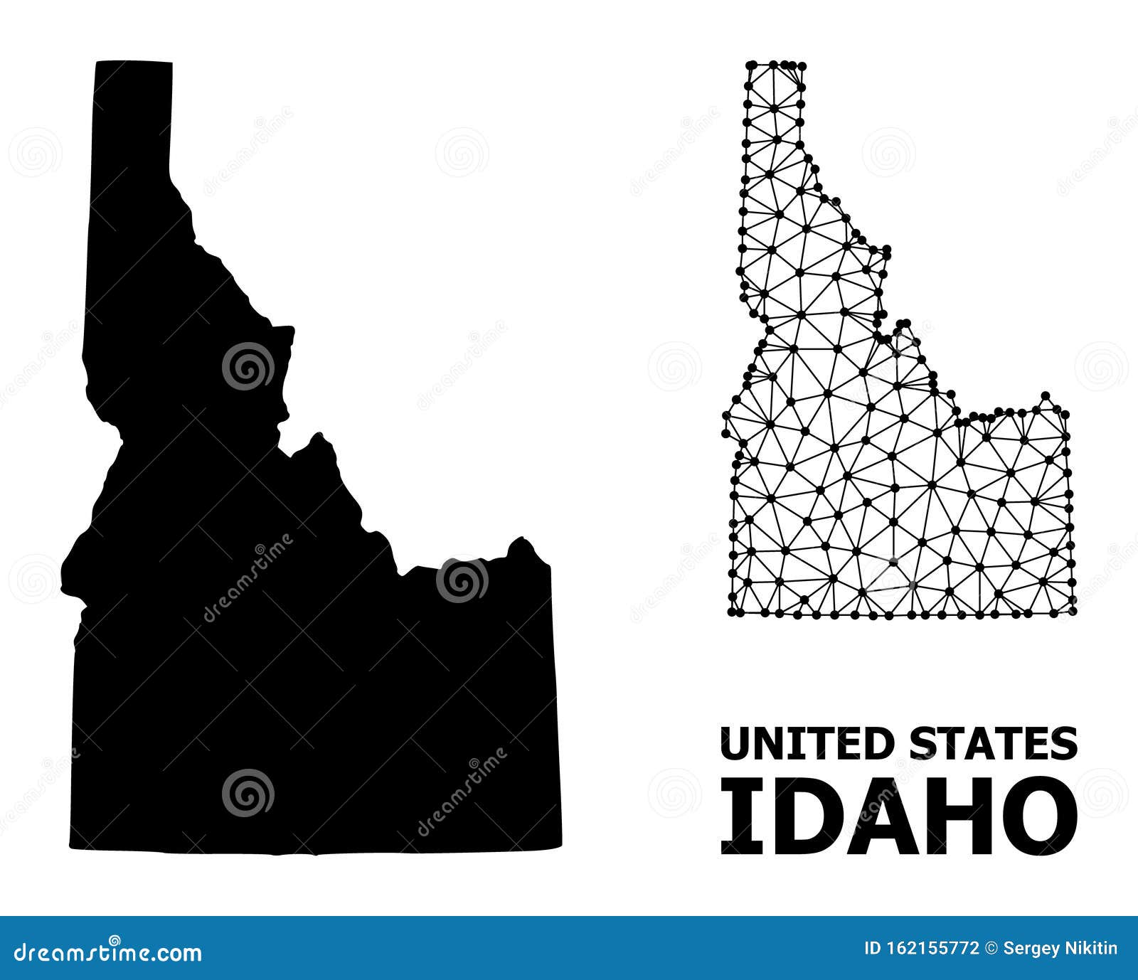 Solid and Network Map of Idaho State Stock Vector - Illustration of ...