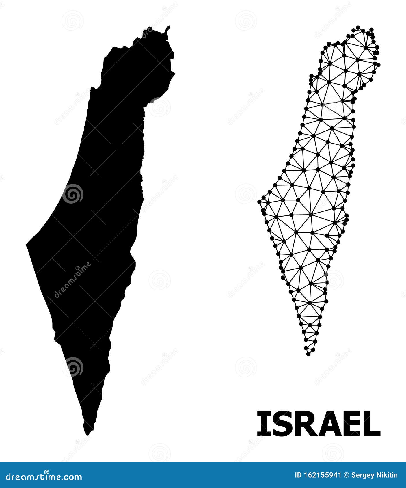Solid and Network Map of Israel Stock Vector - Illustration of ...