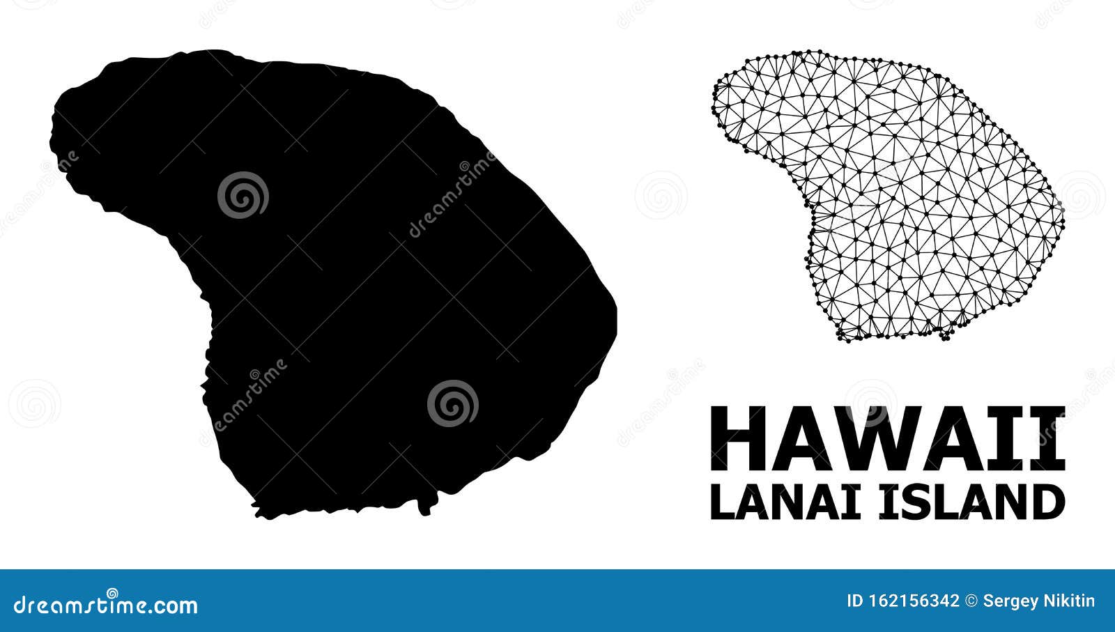 Solid and Network Map of Lanai Island Stock Vector - Illustration of ...