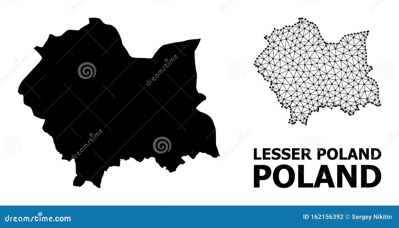 Solid and Network Map of Lesser Poland Province Stock Vector ...