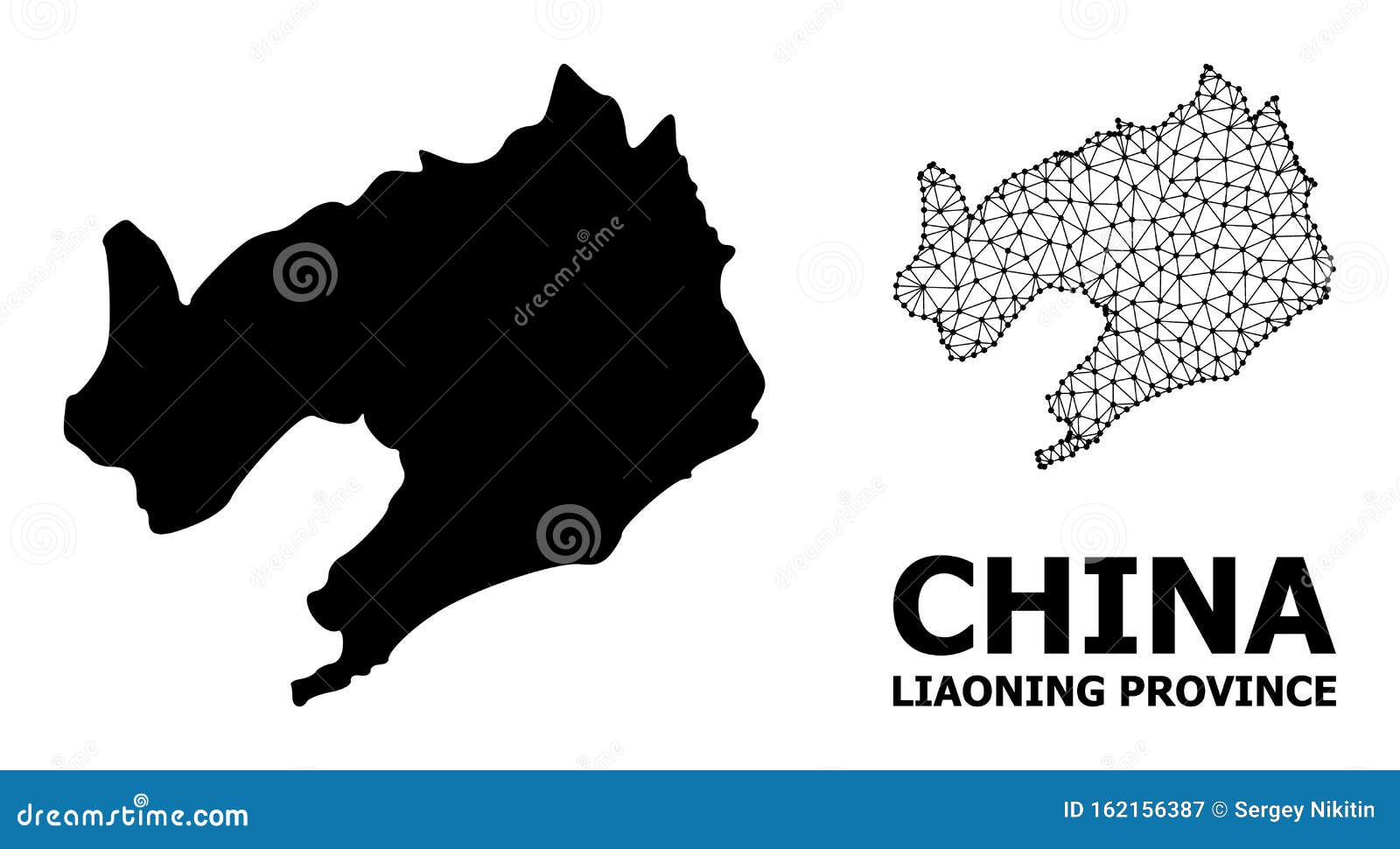 Solid and Network Map of Liaoning Province Stock Vector - Illustration ...