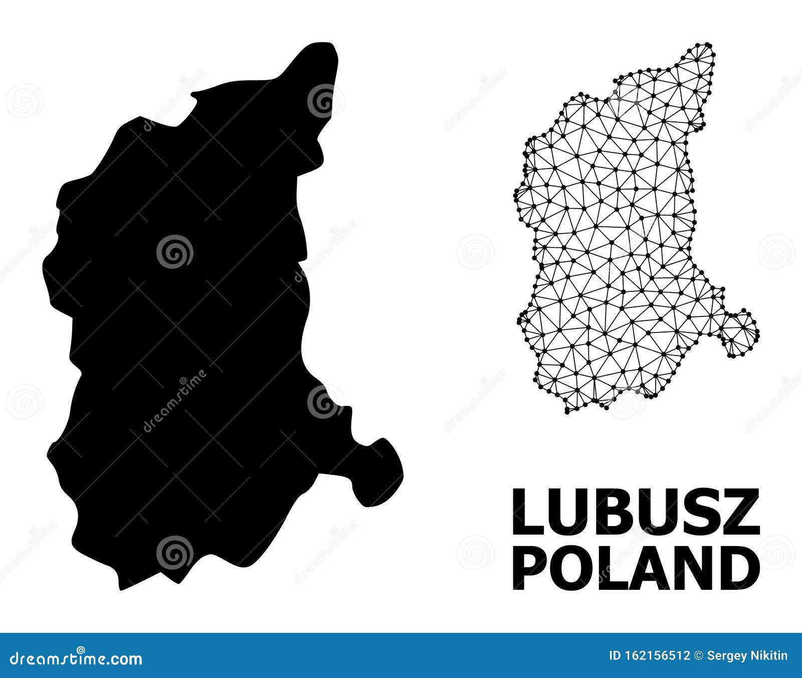 Solid and Network Map of Lubusz Province Stock Vector - Illustration of ...