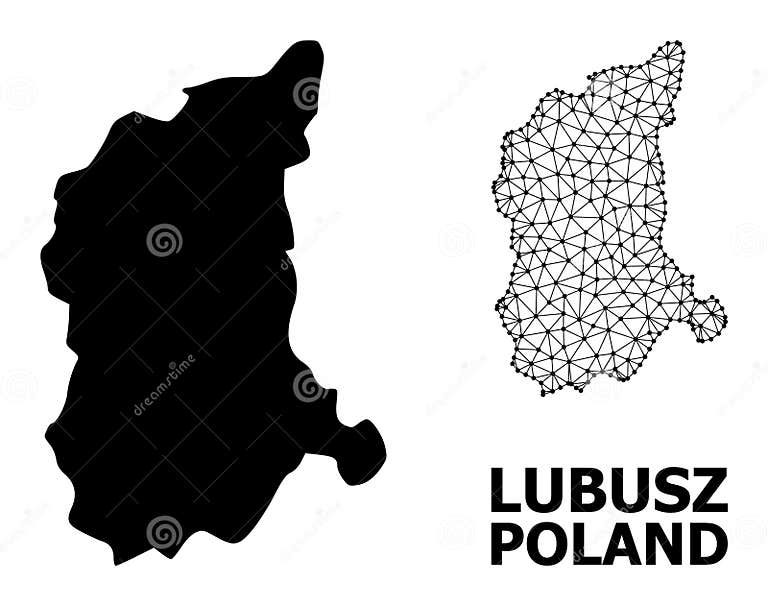 Solid and Network Map of Lubusz Province Stock Vector - Illustration of ...