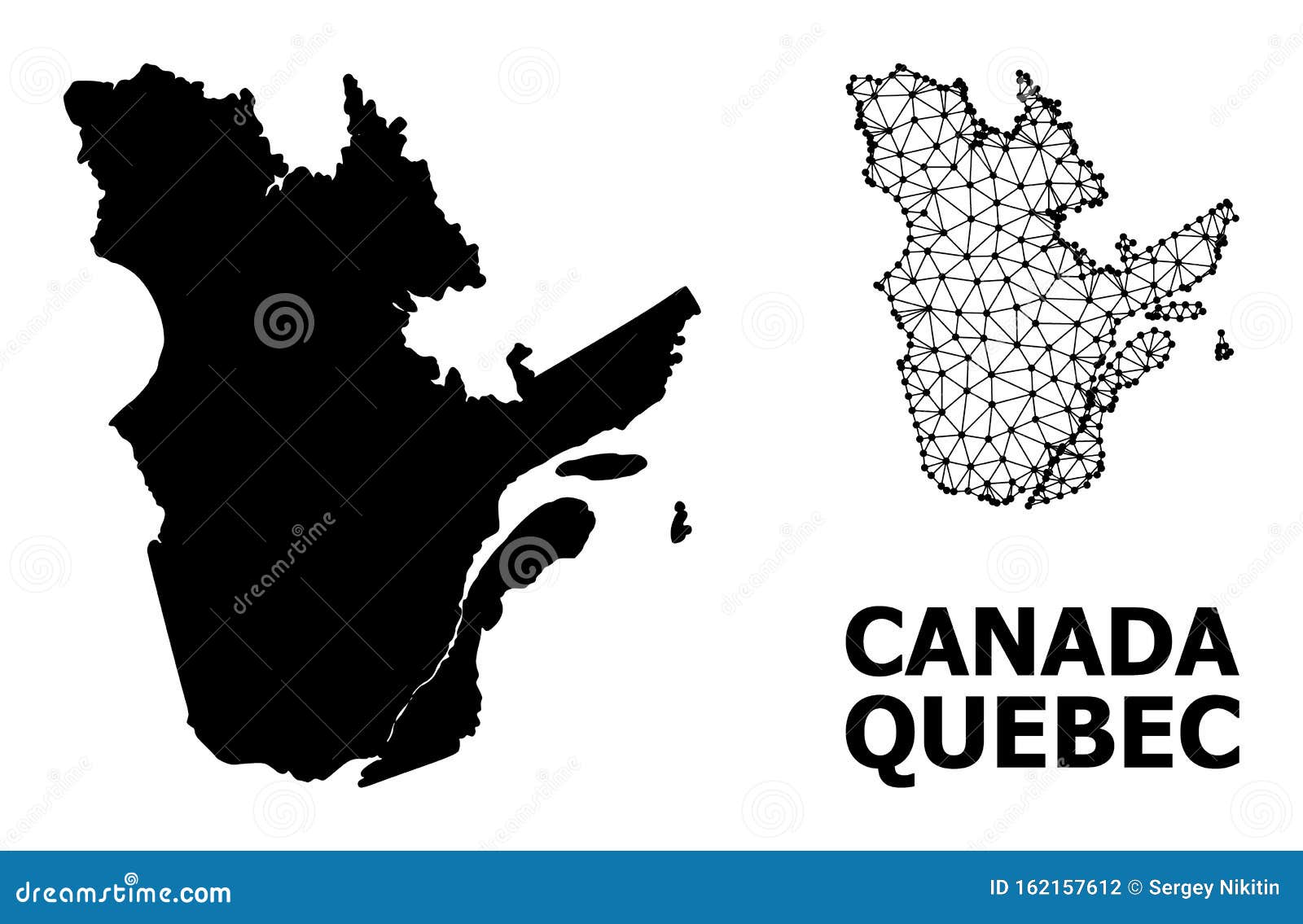 Solid and Network Map of Quebec Province Stock Vector - Illustration of ...