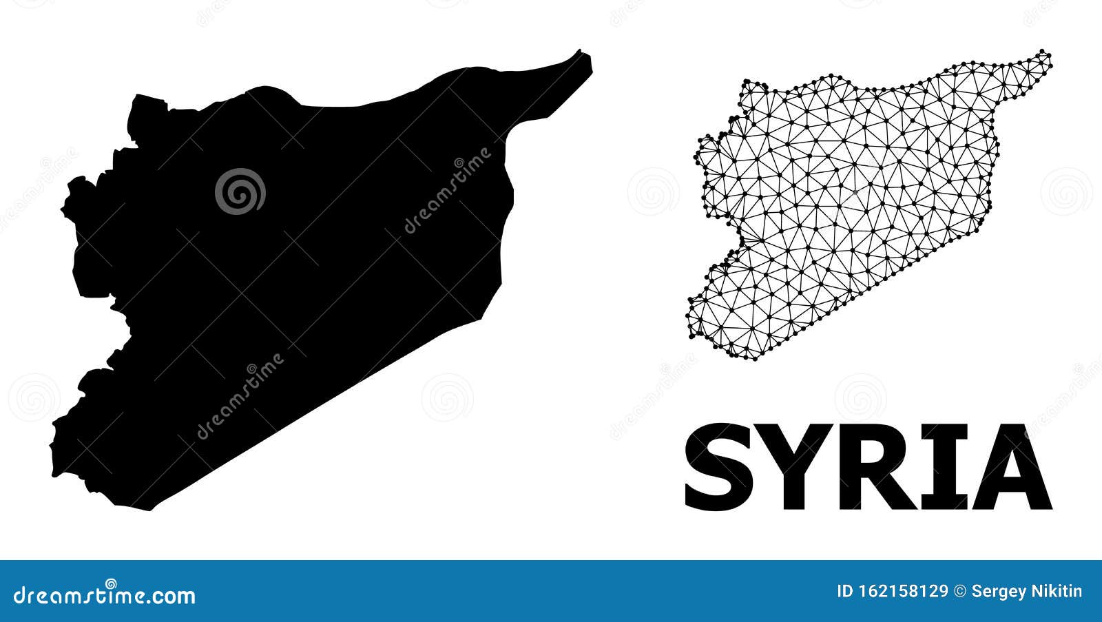 Solid and Network Map of Syria Stock Vector - Illustration of ...