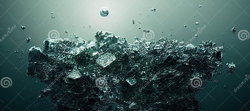 Solid Object Explosion Background in Water Stock Illustration ...