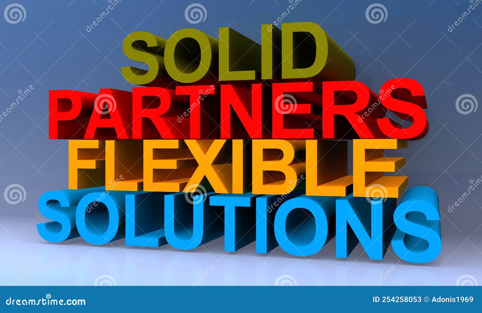 Solid Partners Flexible Solutions on Blue Stock Illustration - Illustration of flexible, memo ...