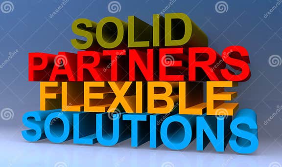 Solid Partners Flexible Solutions on Blue Stock Illustration - Illustration of flexible, memo ...