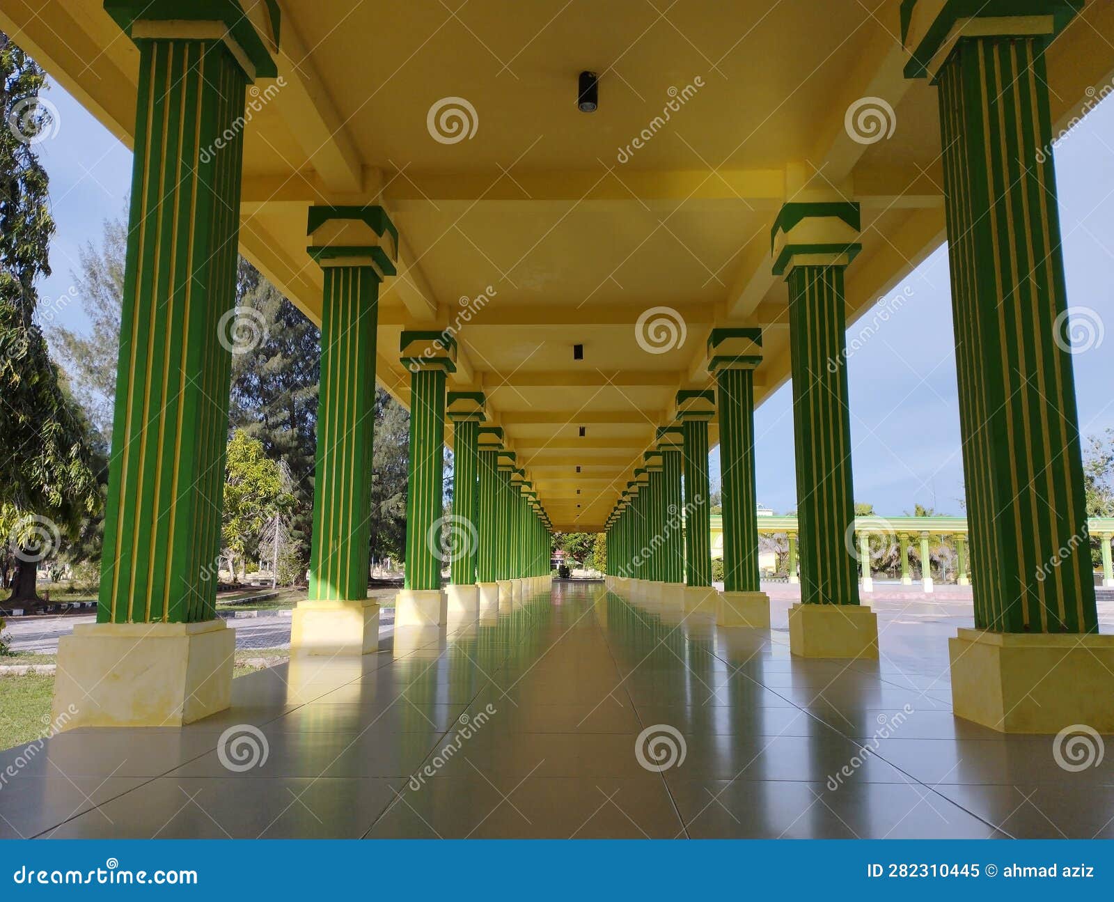 Solid Pillars of the Passage Hold Up the Building Stock Image - Image ...