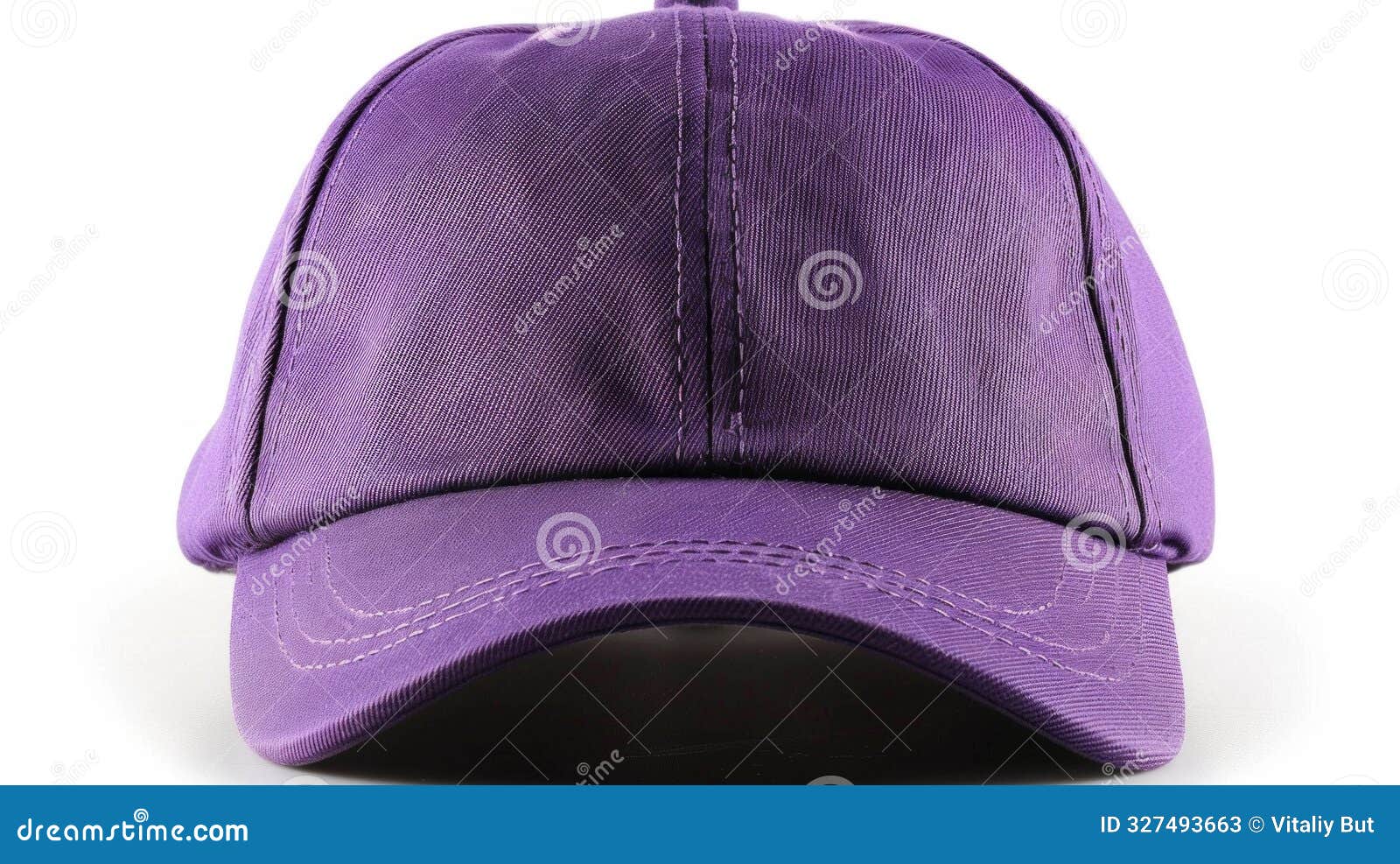 Solid Purple Baseball Cap with a Curved Brim and a Stitched Crown Sits ...