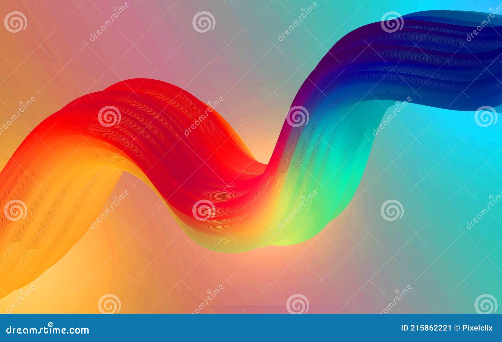 Solid Ribbon Wave Move in Gradient Colors. Stock Illustration ...