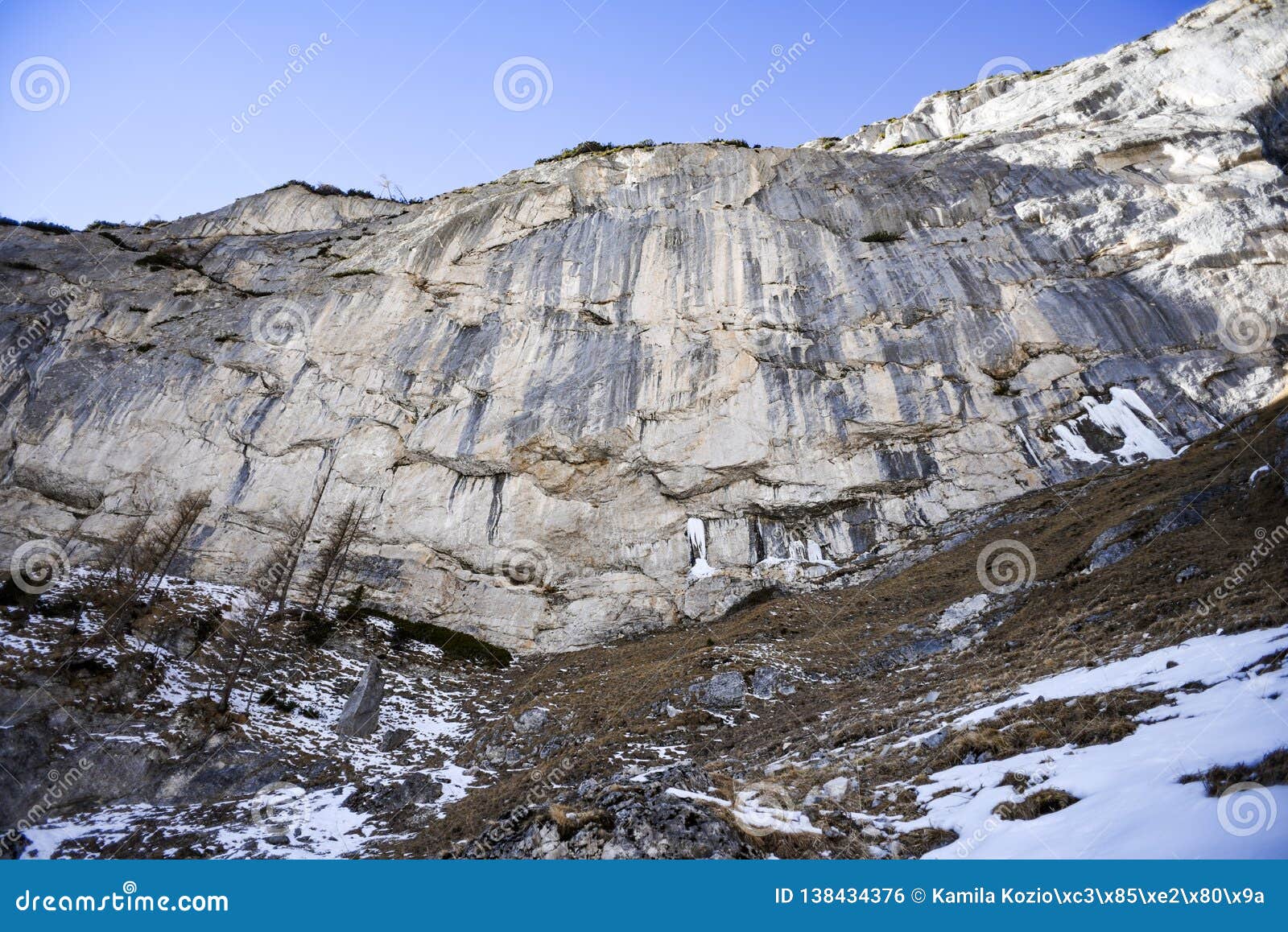 A Solid Rock in the Italian Dolomites Stock Photo - Image of blue ...