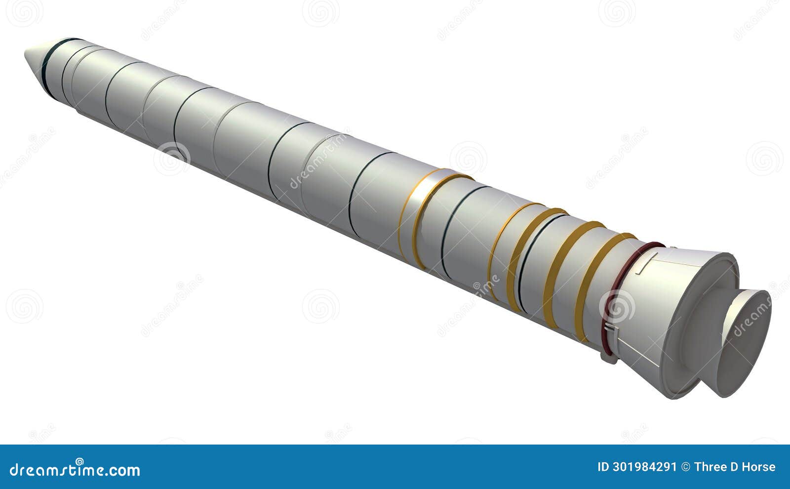 Solid Rocket Booster 3D Rendering on White Background Stock ...