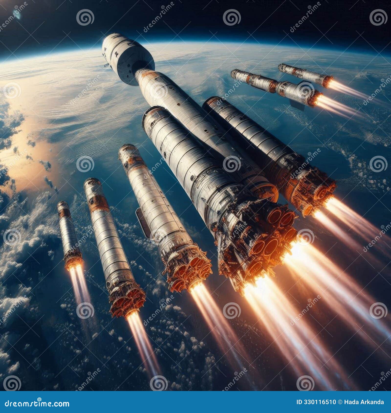 Solid Rocket Boosters Separate from Space Shuttle in the Stratosphere ...