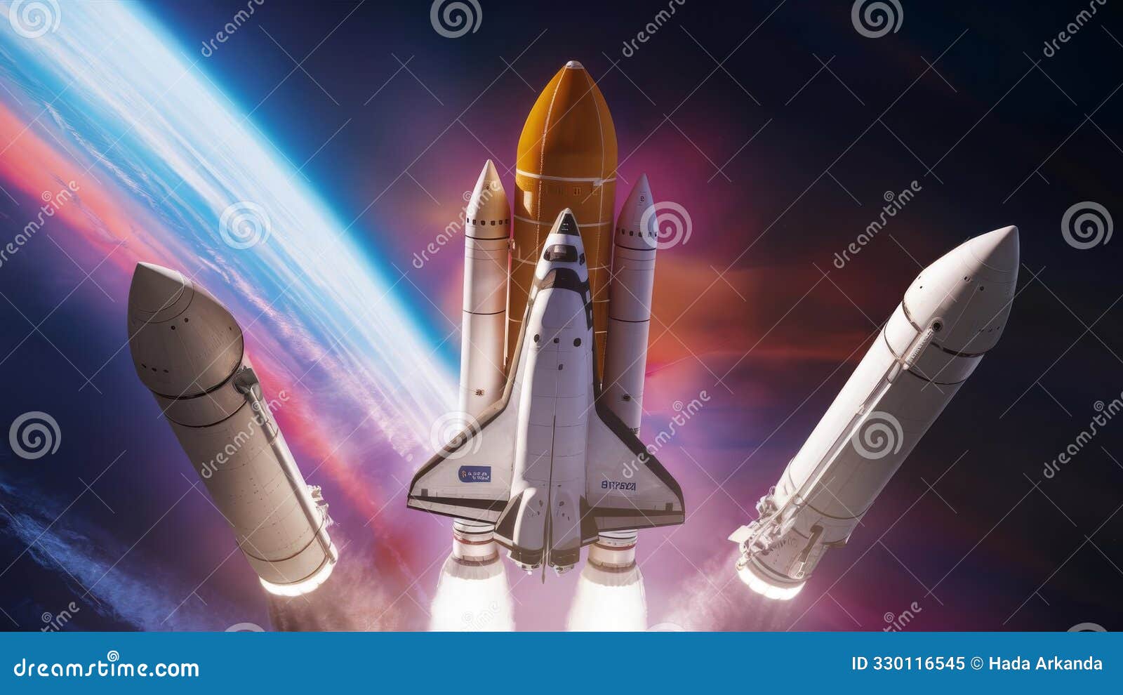 Solid Rocket Boosters Separate From Space Shuttle In The Stratosphere ...