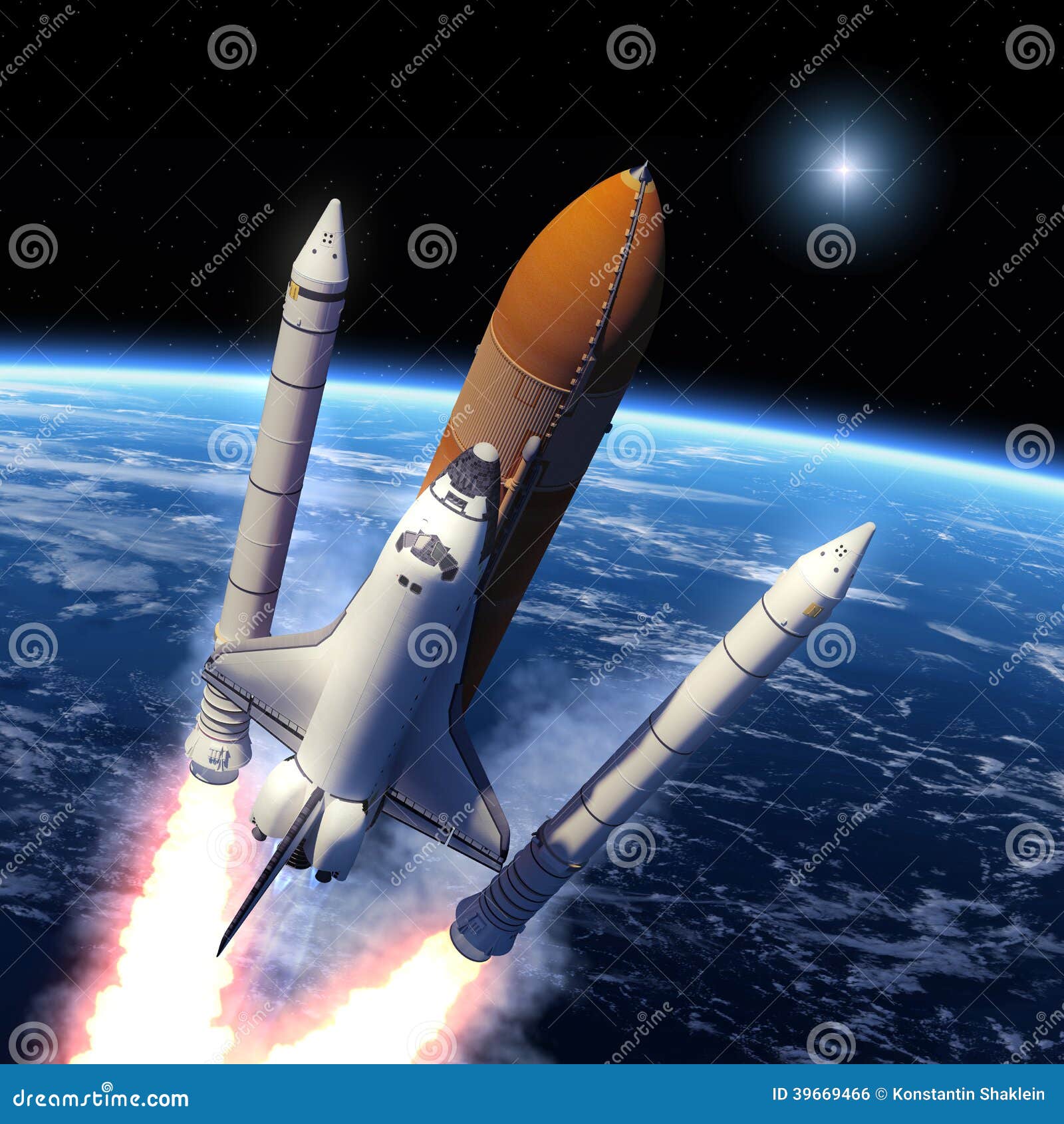 Solid Rocket Buster Detached. Stock Illustration - Illustration of ...