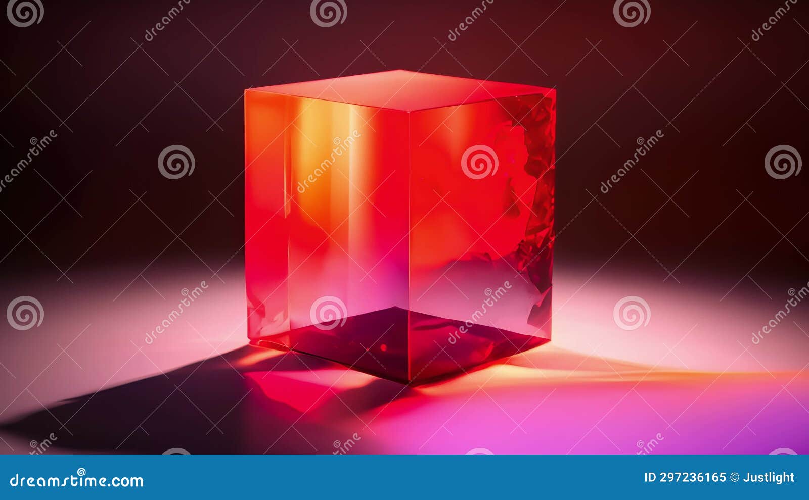 A Solid, Rubycolored Cube, Reflecting Its Stock Video - Video of light ...
