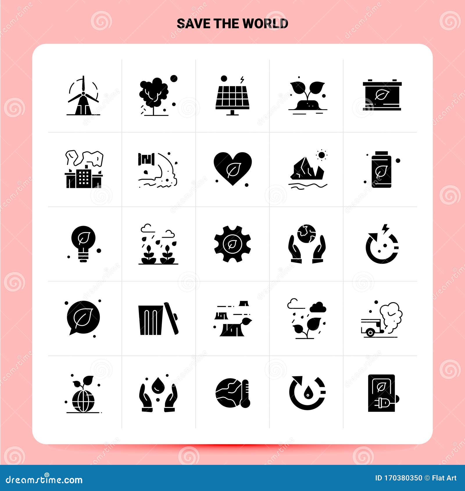 Solid 25 Save the World Icon Set. Vector Glyph Style Design Black Icons ...