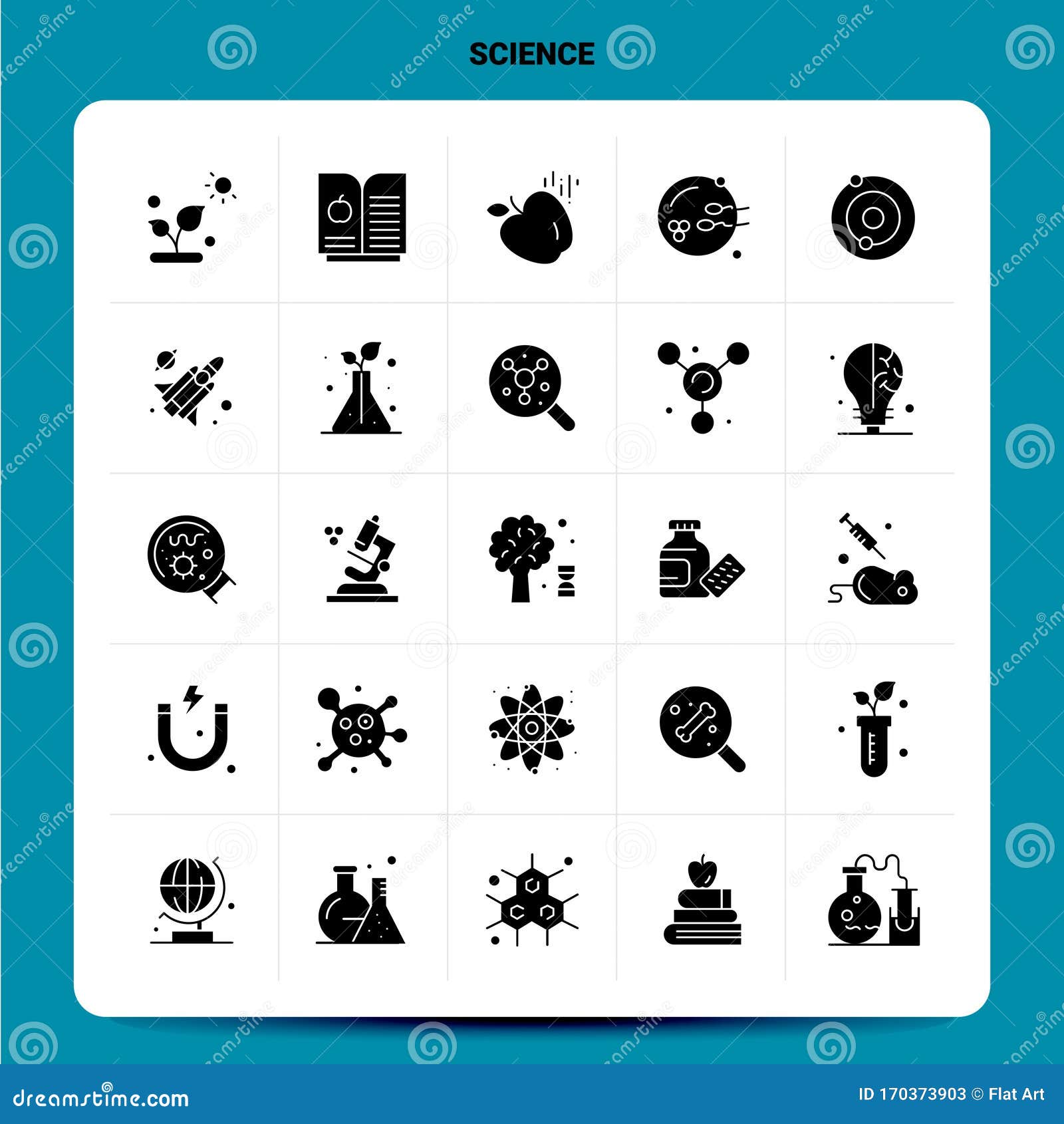 Solid 25 Science Icon Set. Vector Glyph Style Design Black Icons Set ...