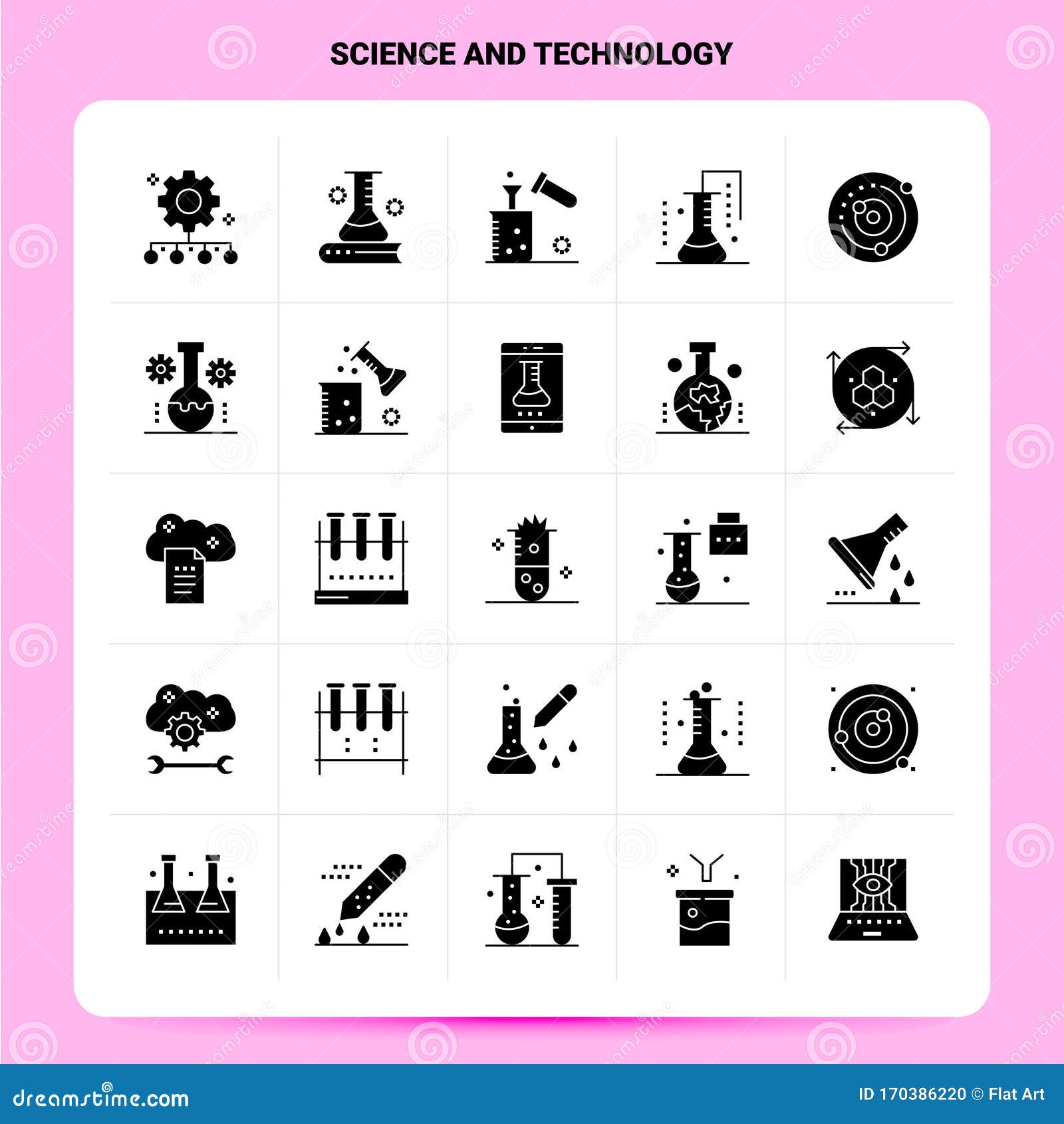 Solid 25 Science and Technology Icon Set. Vector Glyph Style Design ...
