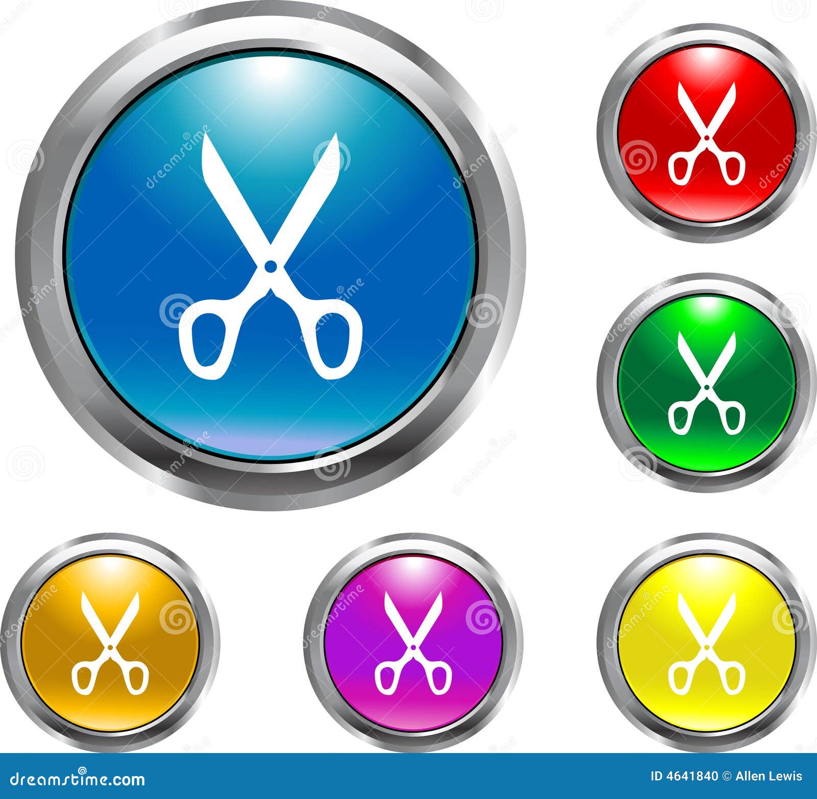 Solid Scissors Button stock vector. Illustration of sewing - 4641840