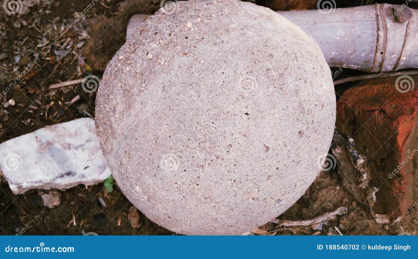 A solid sphere of cement. stock photo. Image of food - 188540702