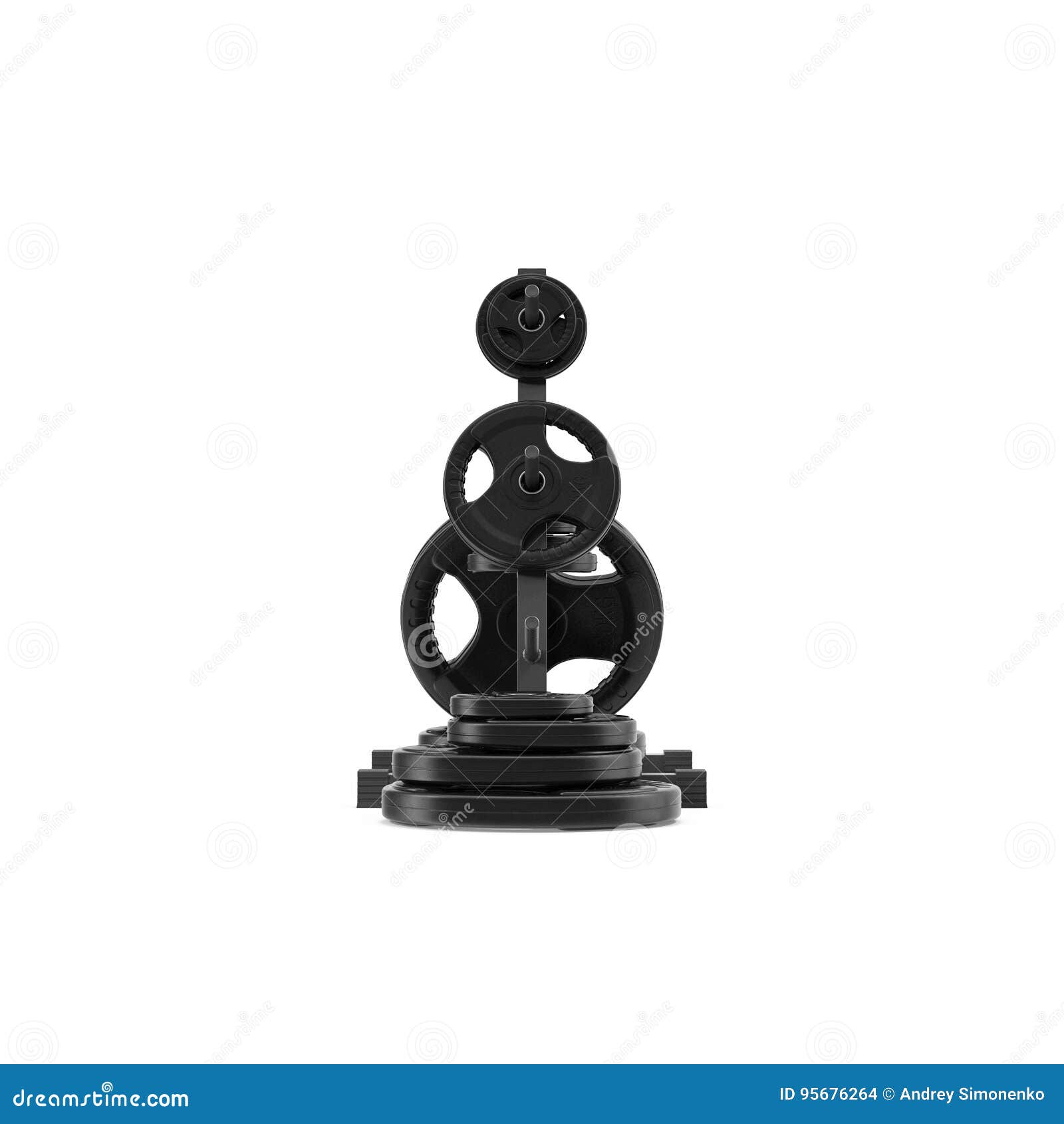 Solid Standard Plate Tree on White. Front View. 3D Illustration Stock ...