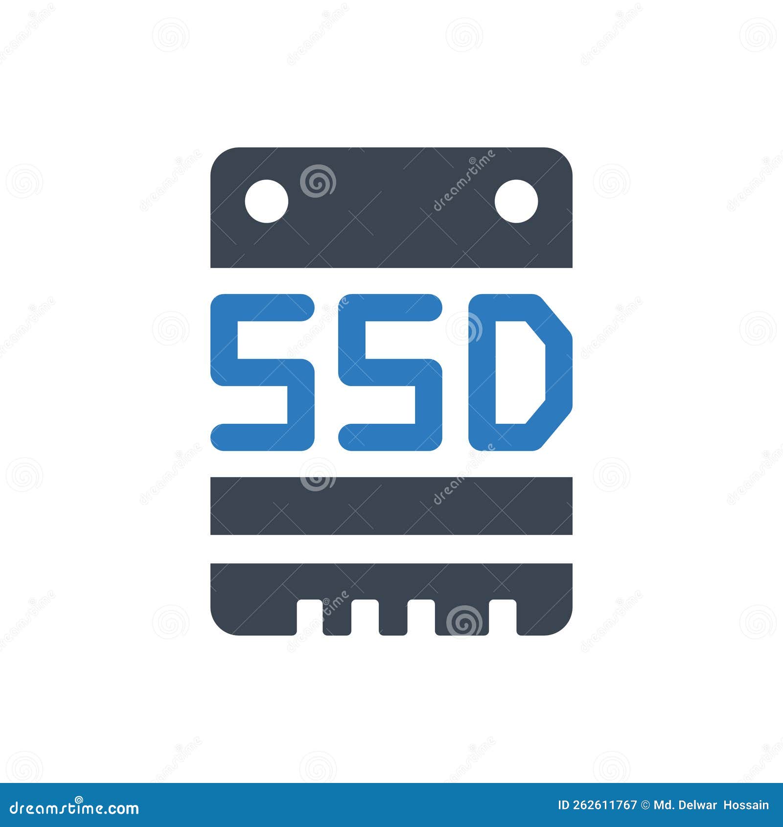 Solid state drive icon stock vector. Illustration of technology - 262611767