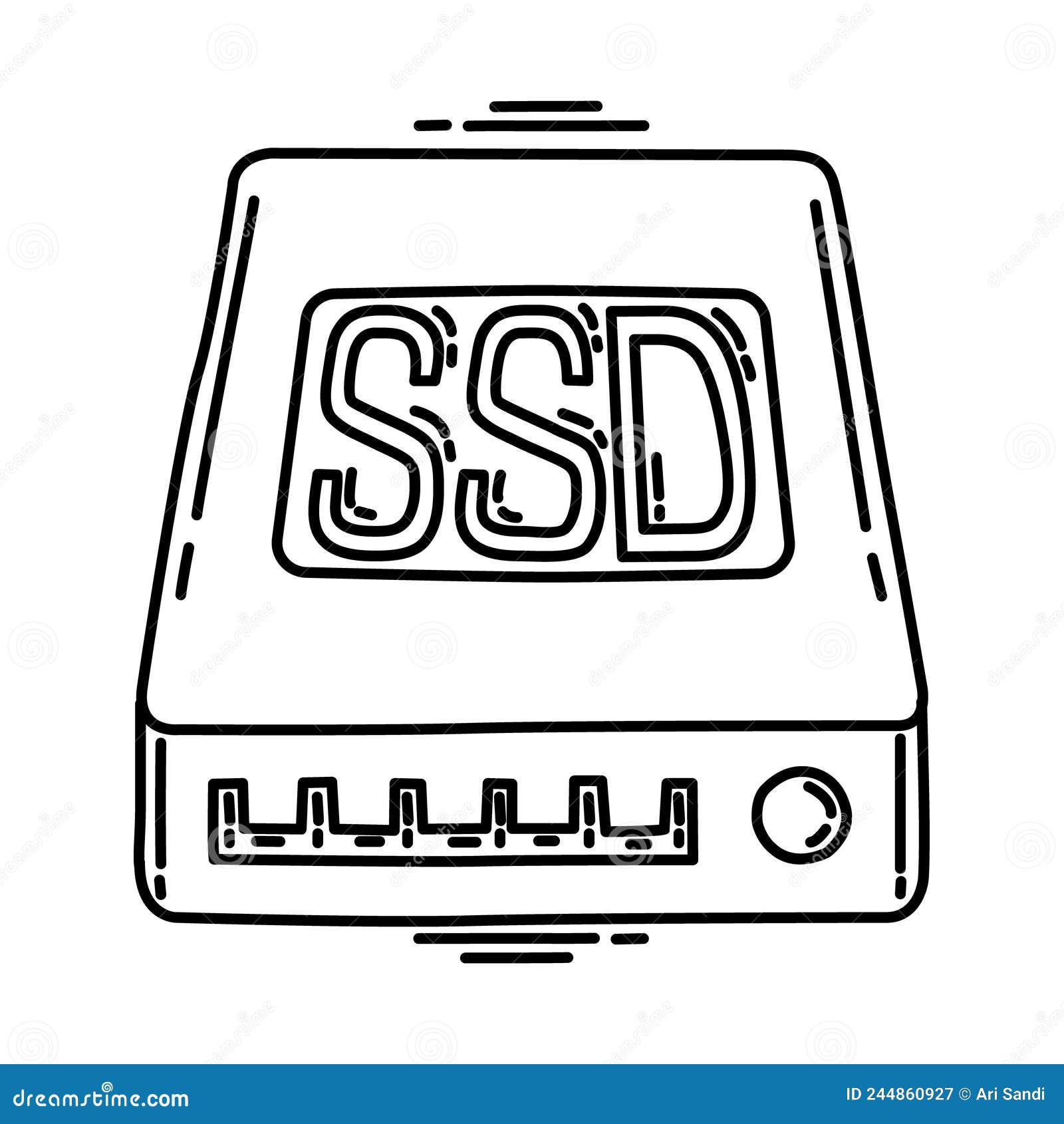 Solid State Drive Icon. Doodle Hand Drawn or Outline Icon Style Stock ...