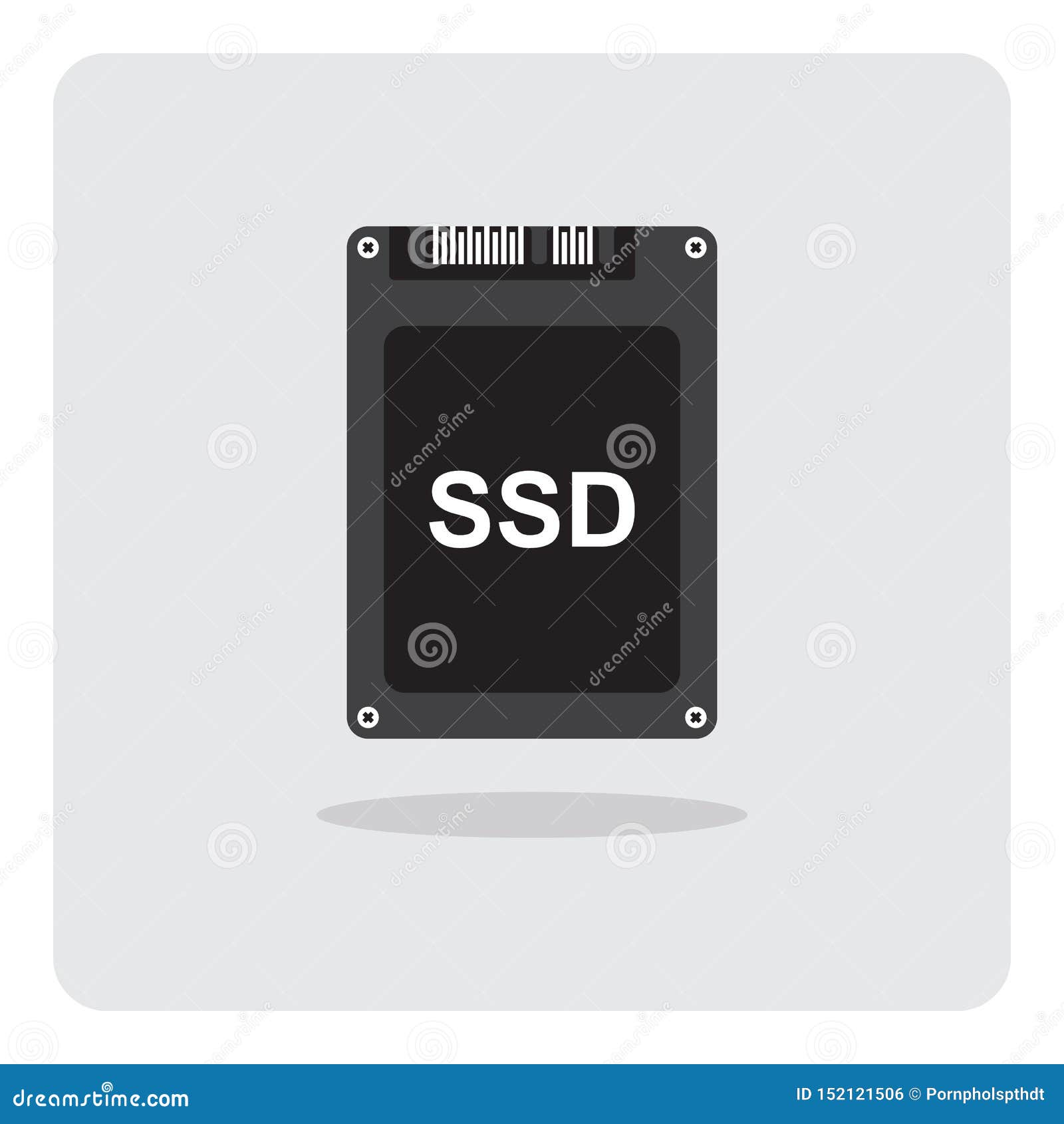 Solid State Drive SSD Hard Disk Icon. Stock Vector - Illustration of ...