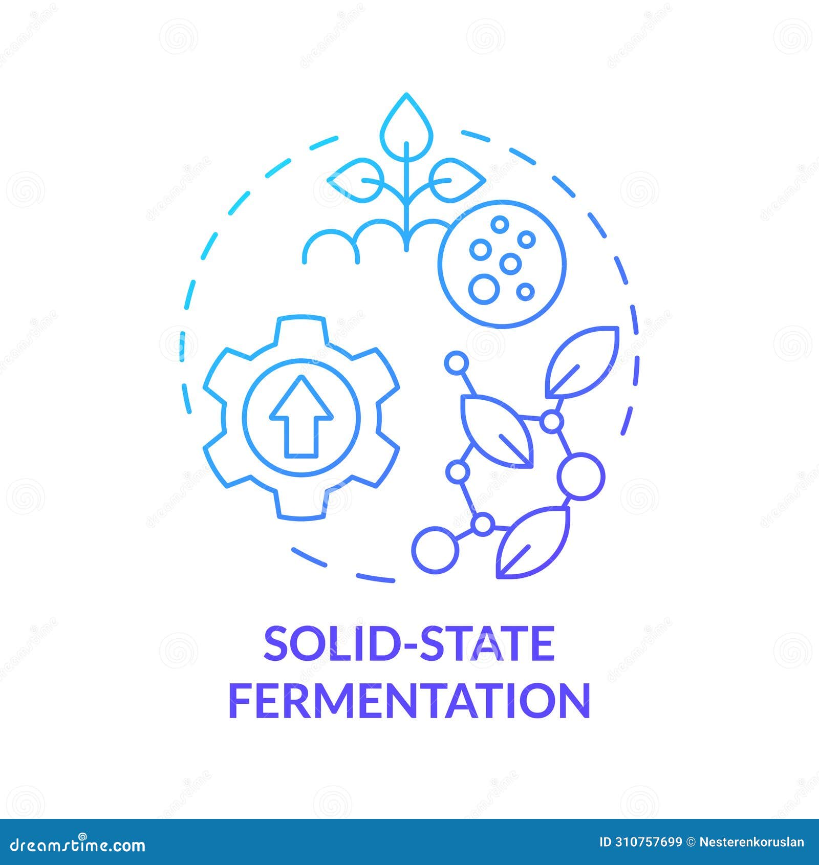 Solid-state Fermentation Blue Gradient Concept Icon Stock Vector ...
