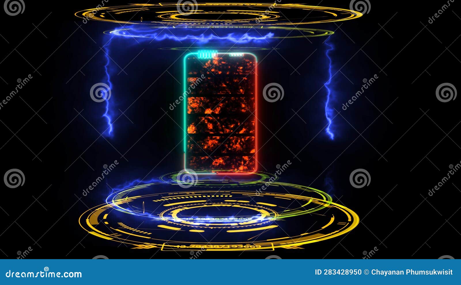 Solid State Powerful Battery in Digital Laboratory Border Loop Energy ...