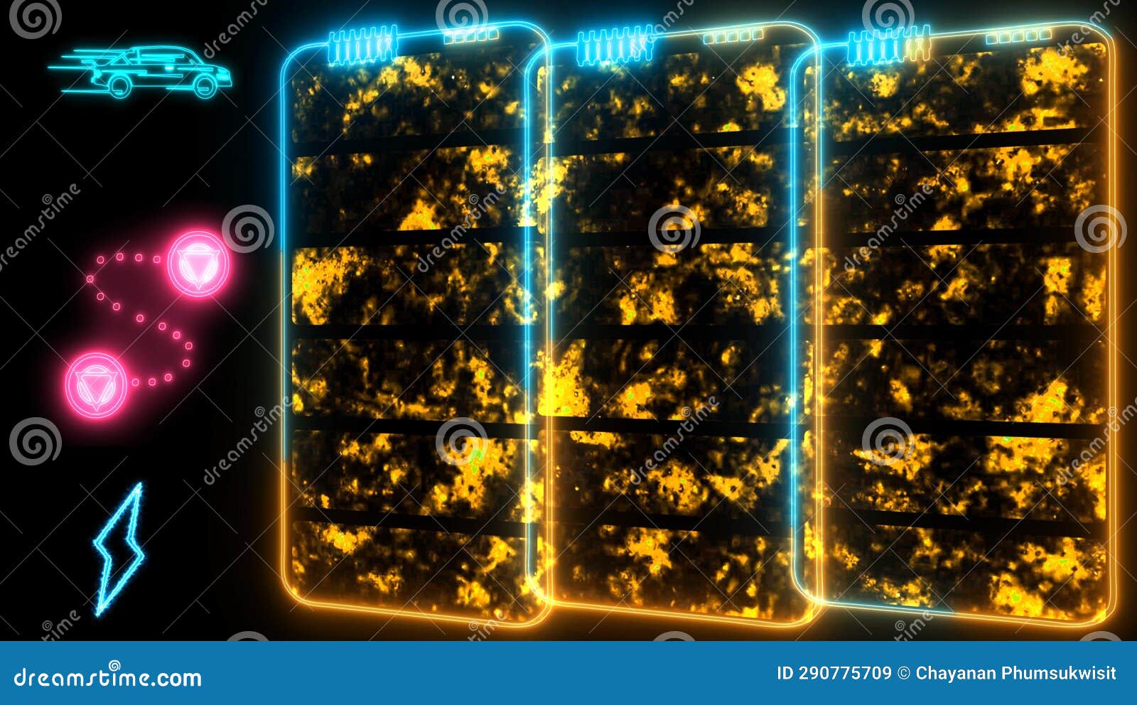 Solid State Powerful Battery Laser Border Orange Blue Loop Energy Fast ...