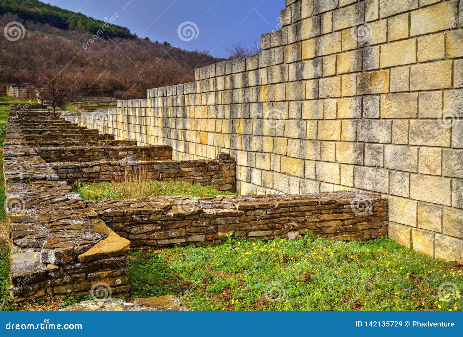 Stone Wall of Ancient Fortress Stock Image - Image of landmark ...