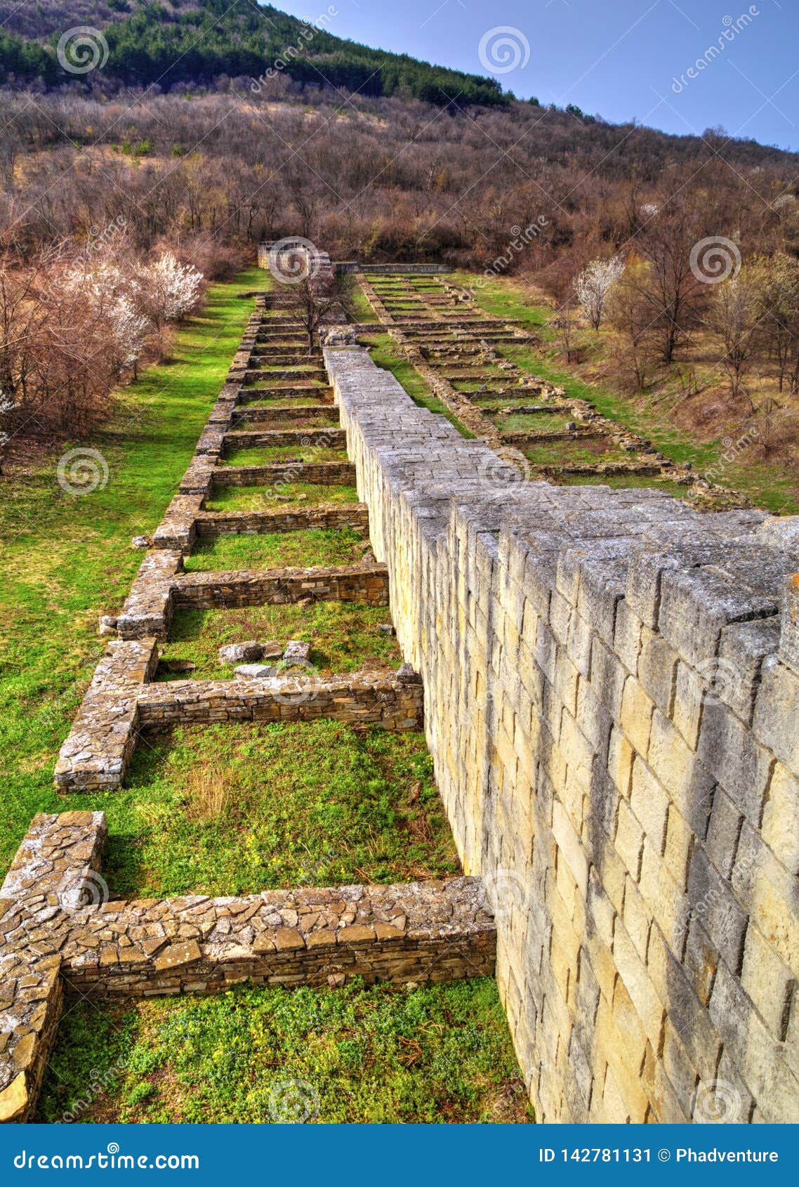 Stone Wall and Ruins of Ancient Fortress Stock Image - Image of ...