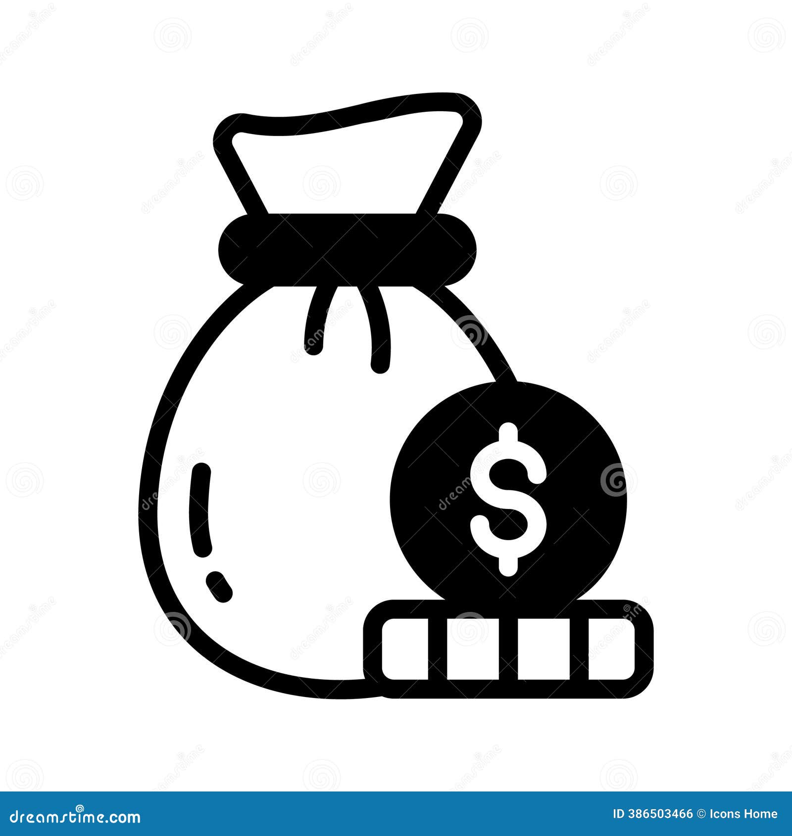 Money Pouch Clipart White Background. Money Pouch Flat Icon Stock Photo ...