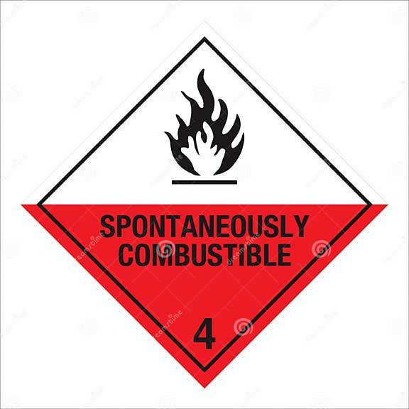 Hazardous HAZMAT Material Label IATA Transportation Class 4 Substances ...