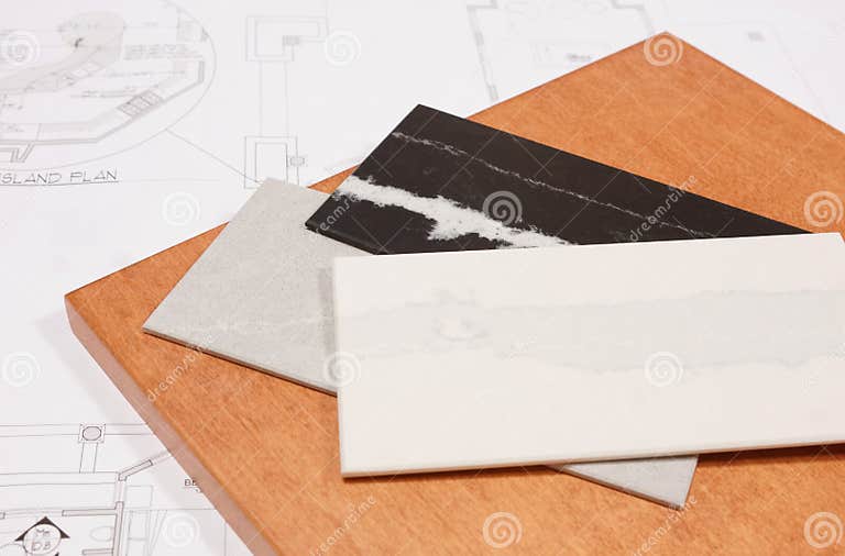 Solid Surface Kitchen Countertop Samples House Home Blueprints Stock ...