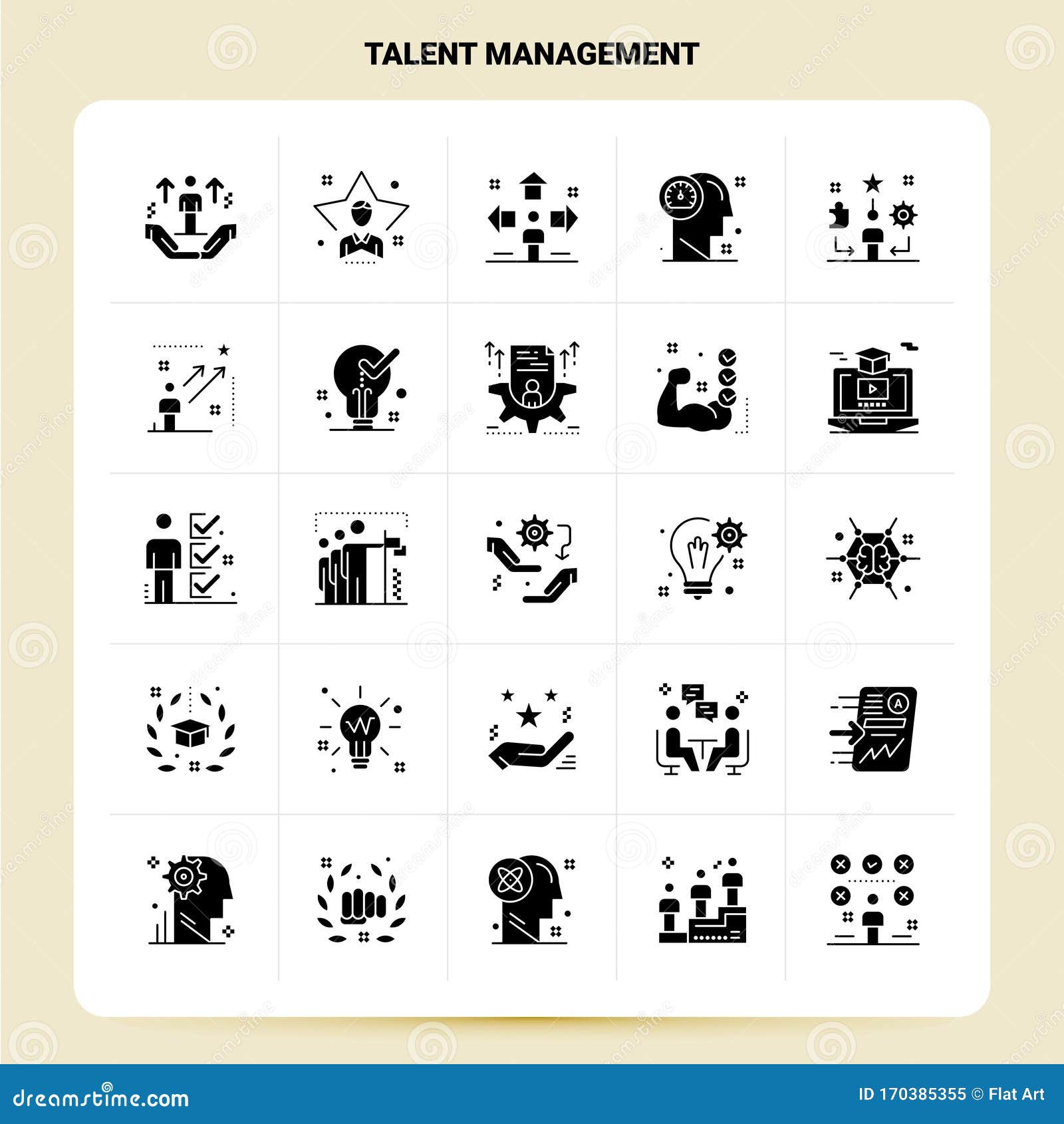Solid 25 Talent Management Icon Set. Vector Glyph Style Design Black ...