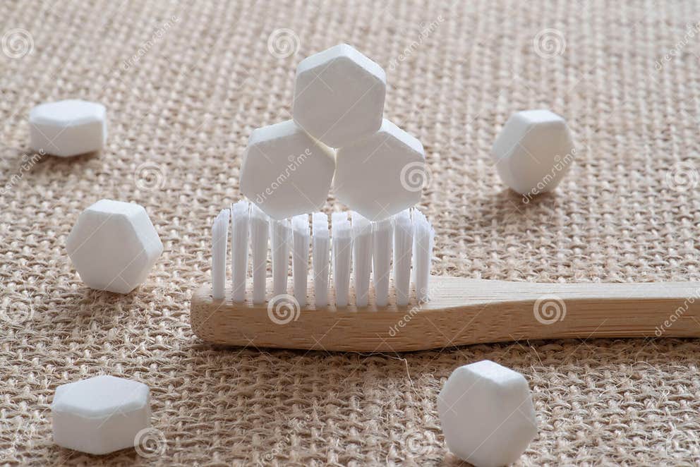 Solid toothpaste tablet stock image. Image of products - 285557119