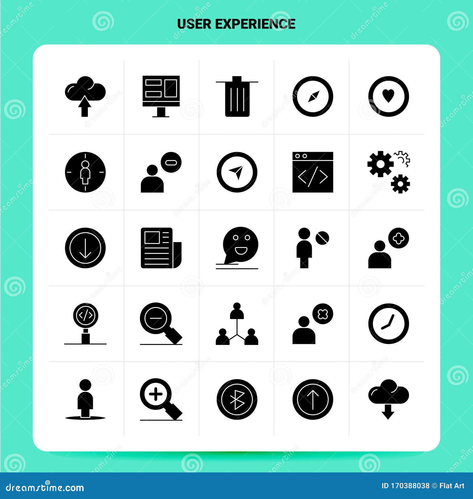 Solid 25 User Experience Icon Set. Vector Glyph Style Design Black ...