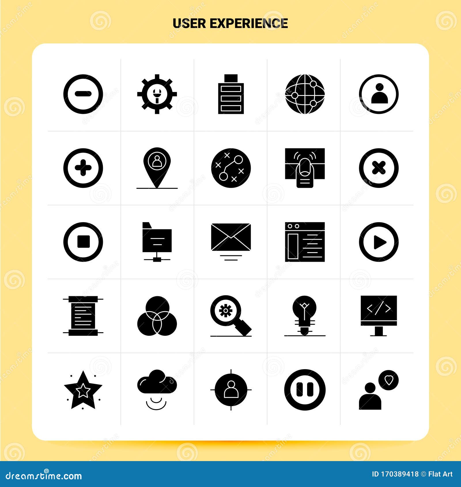 Solid 25 User Experience Icon Set. Vector Glyph Style Design Black ...