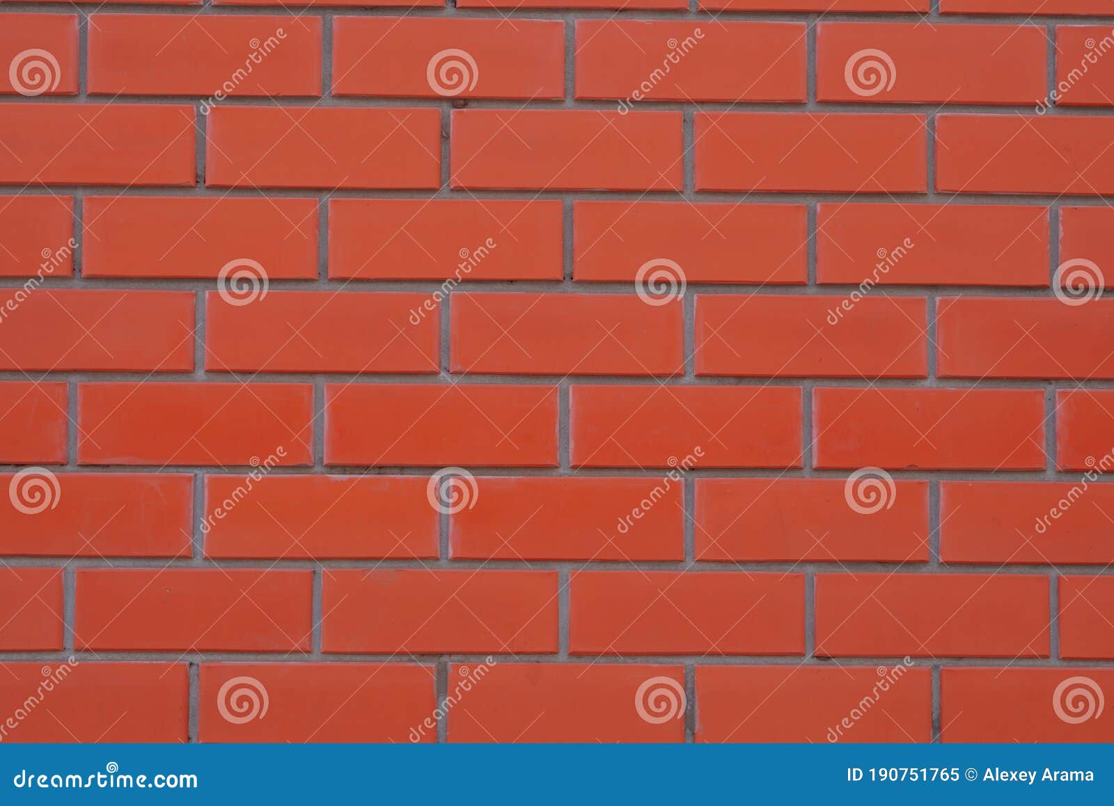 Solid Wall of Red Whole Brick, Texture, Background Stock Image - Image ...