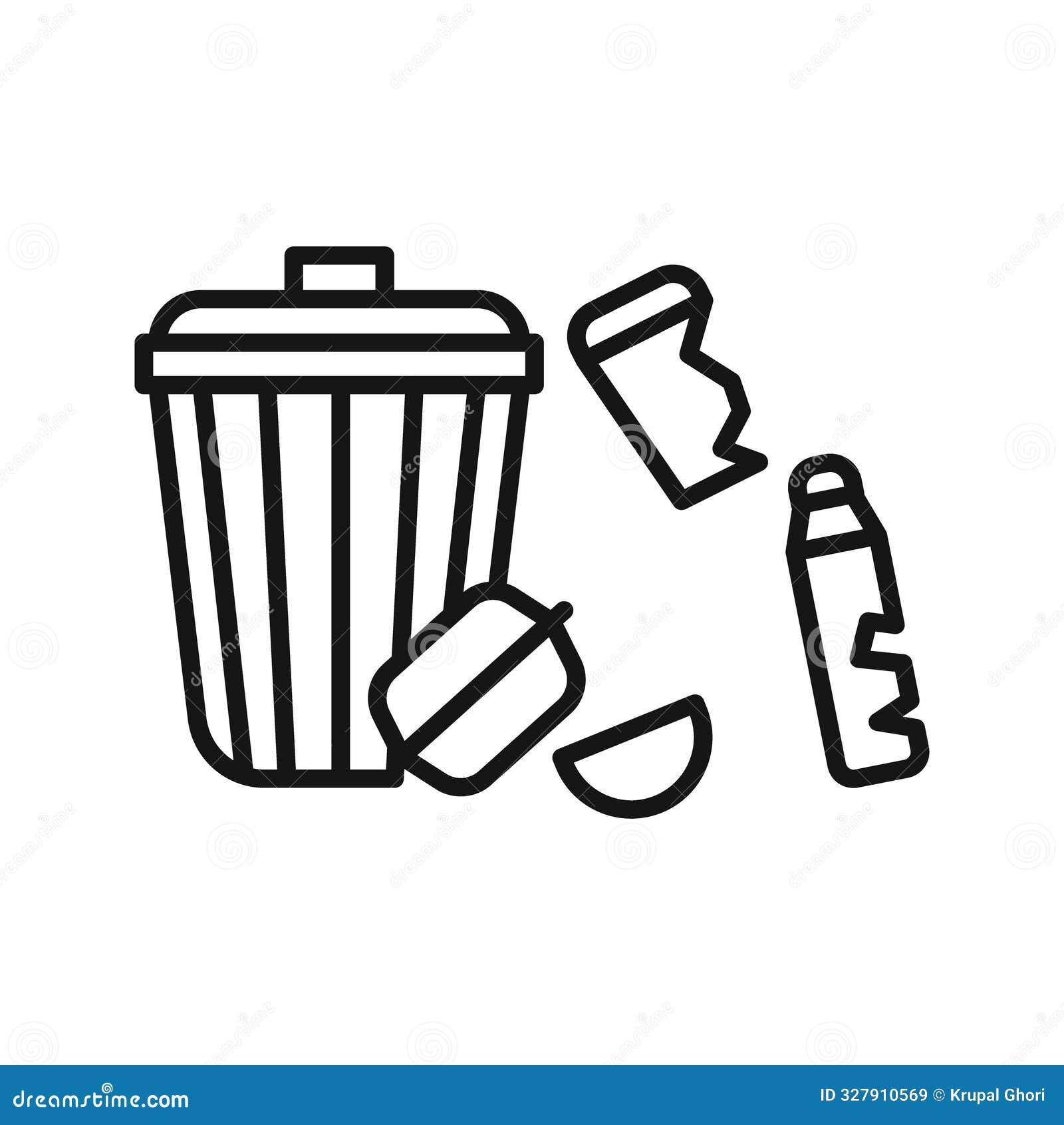Solid Waste Icon Black Line Art Vector Logo | CartoonDealer.com #327910569