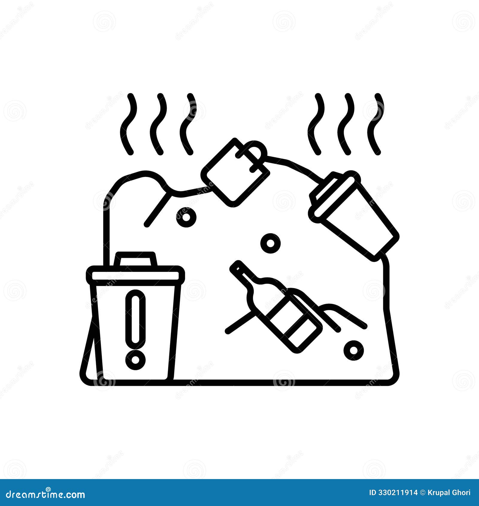 Solid Waste Icon Linear Logo Mark in Black and White Stock Vector ...