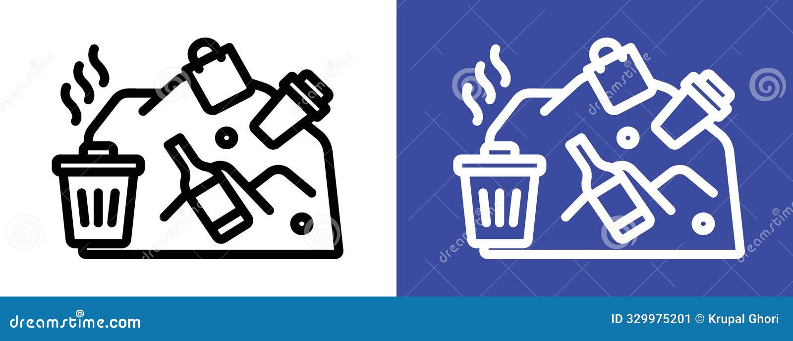 Solid Waste Icon Black Line Art Vector Logo | CartoonDealer.com #327910569