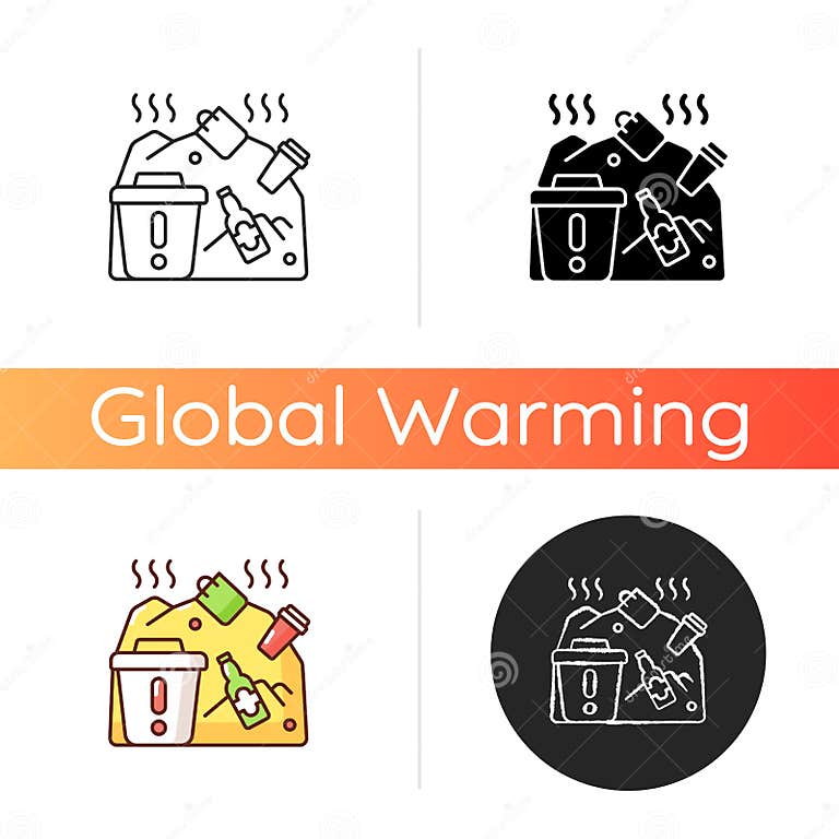 Solid waste icon stock vector. Illustration of linear - 205135876