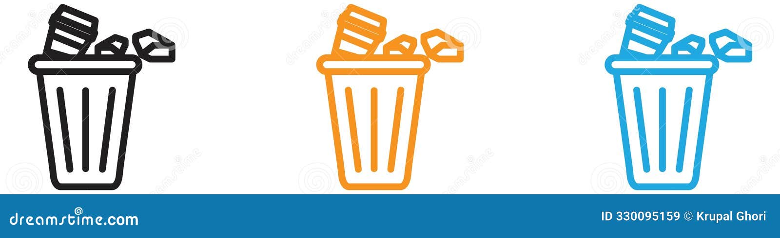 Solid Waste Icon Vector Logo Set Collection for Web App Ui Stock ...