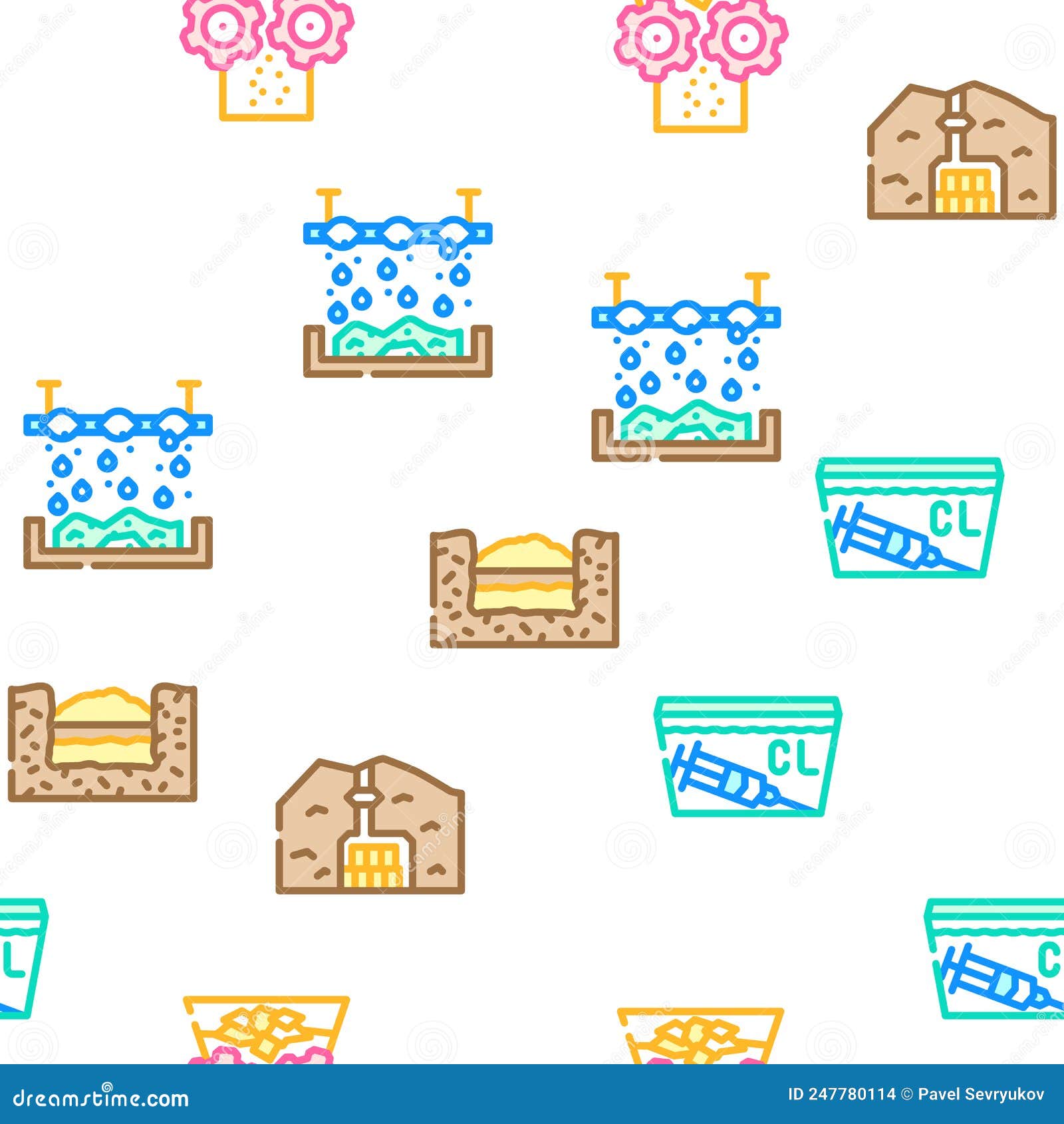 Solid Waste Management Business Icons Set Vector Stock Vector ...